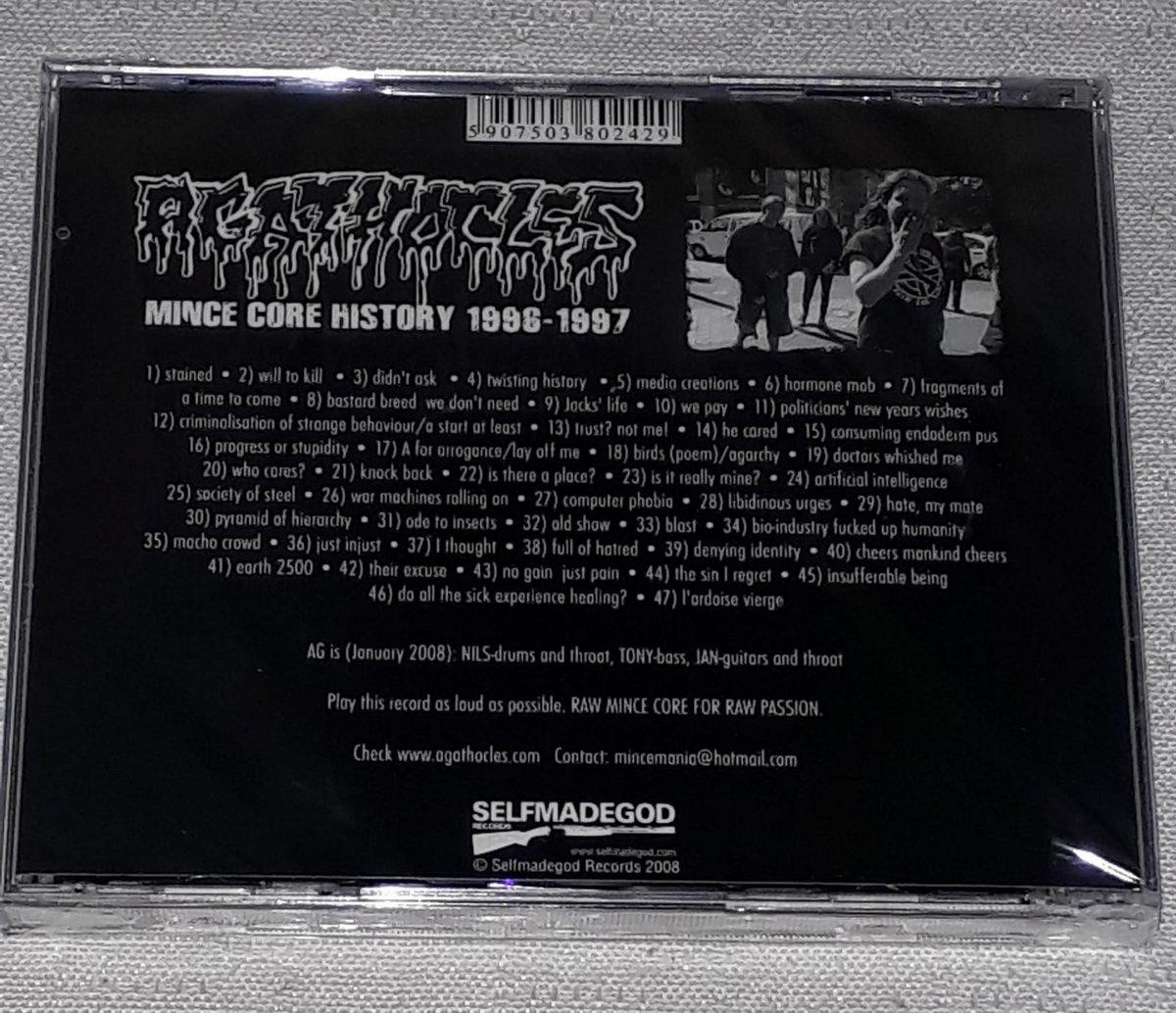 AGATHOCLES: Mince Core History 1996-1997 - CD | Rotten Foetus Records