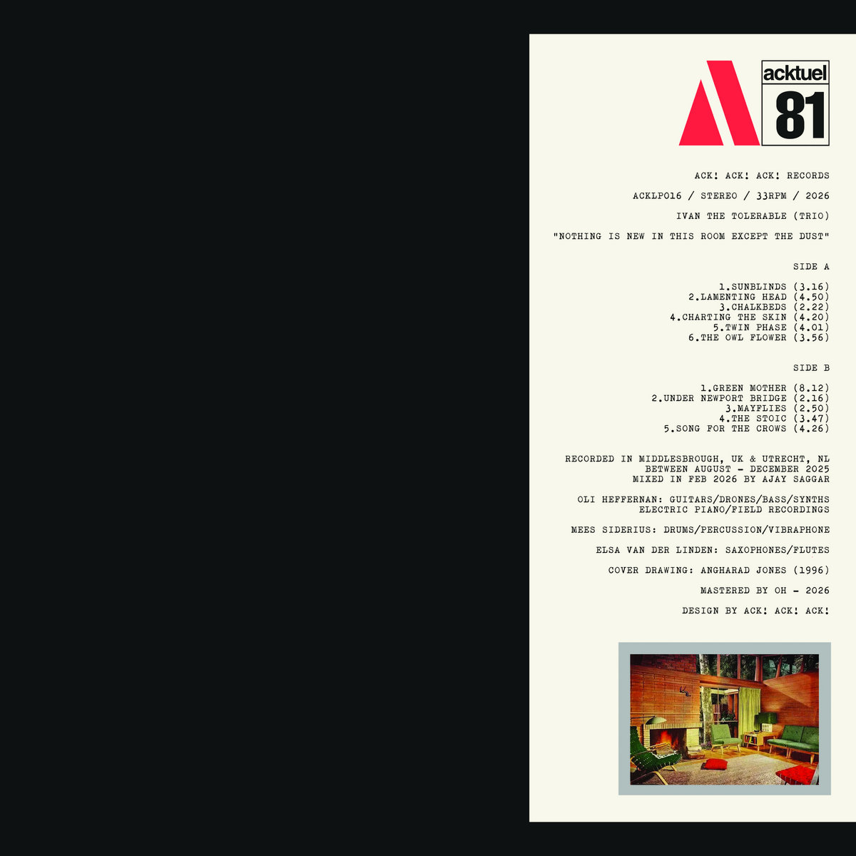 Nothing Is New In This Room Except The Dust (LP/DL, Ack! Ack! Ack ...