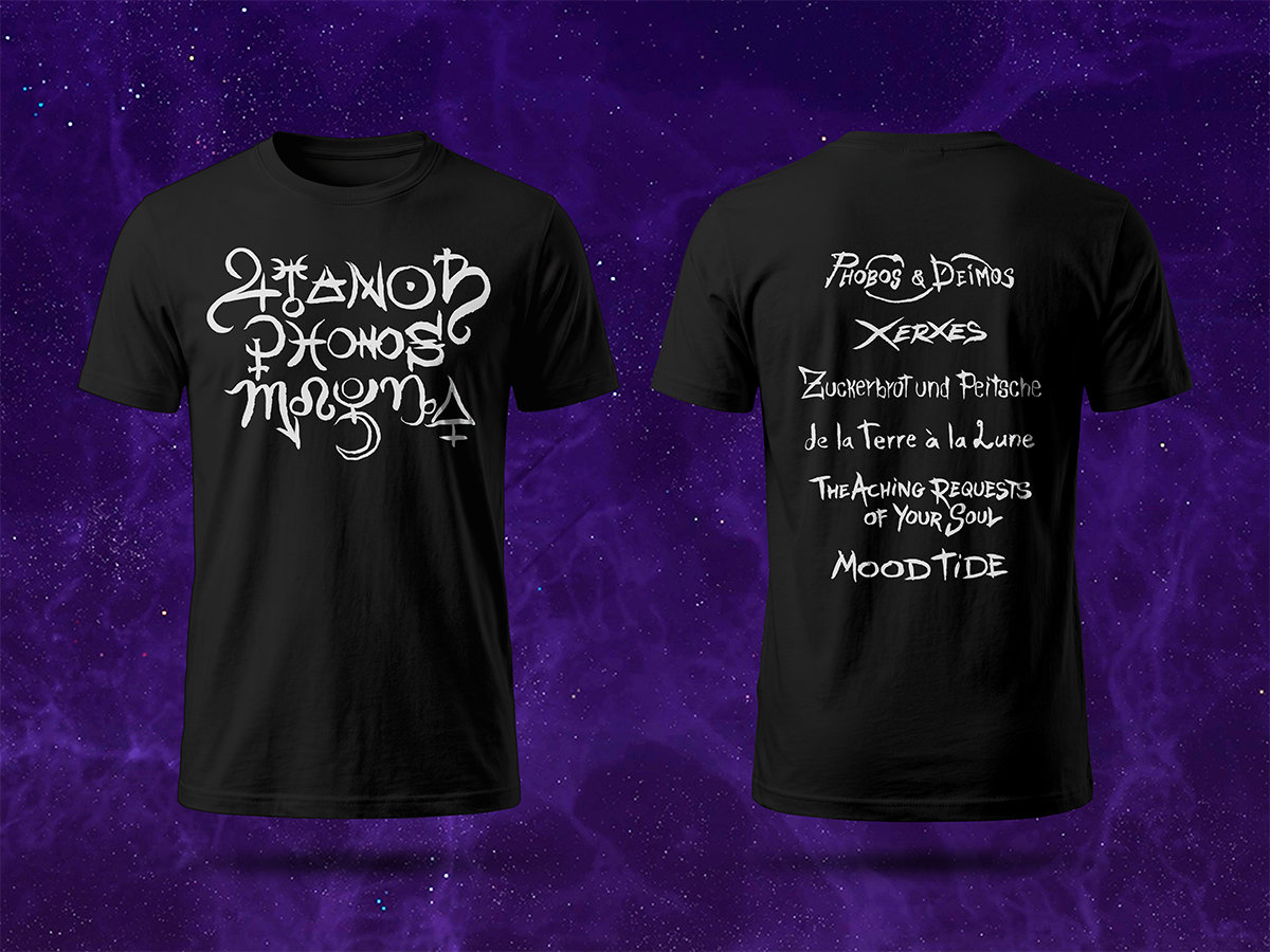 Logo + Out the Pattern tracklist T-shirt | Atanor Phonos Magna