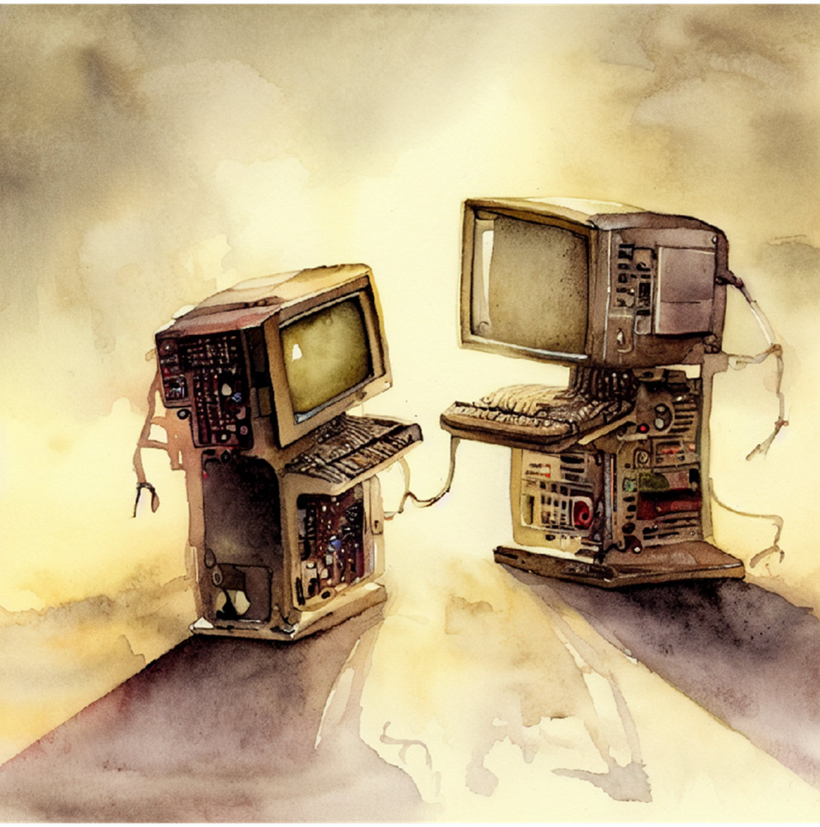 Two Old Computers Dancing in the Sun | NewLine Void