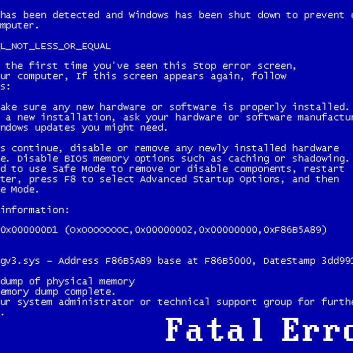 Fatal Error - Blue Screen | Fatal Error