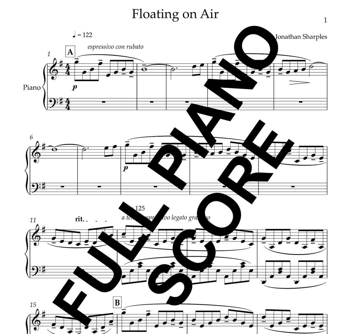 Floating on Air - Full Piano Score | Jonathan Sharples Music