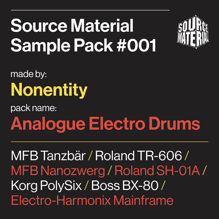 Analogue Electro Drums - Sample Pack | Nonentity | Source Material