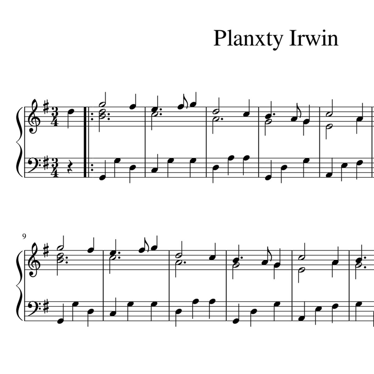 Planxty Irwin - piano arrangement sheet music | Celtic Piano by Georgia ...