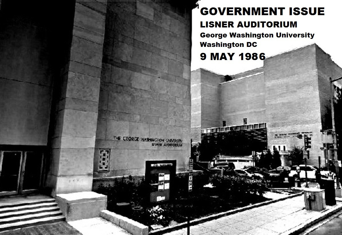 9 May 1986 Lisner Auditorium, DC | Government Issue