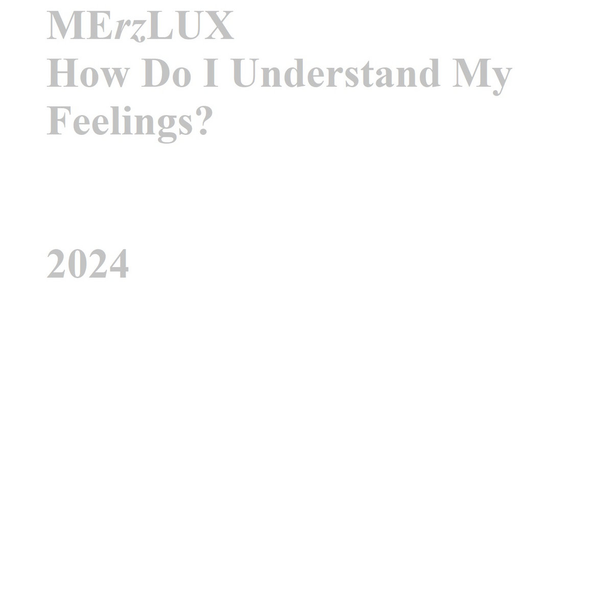 How Do I Understand My Feelings? | Merzlux | Merzlabel
