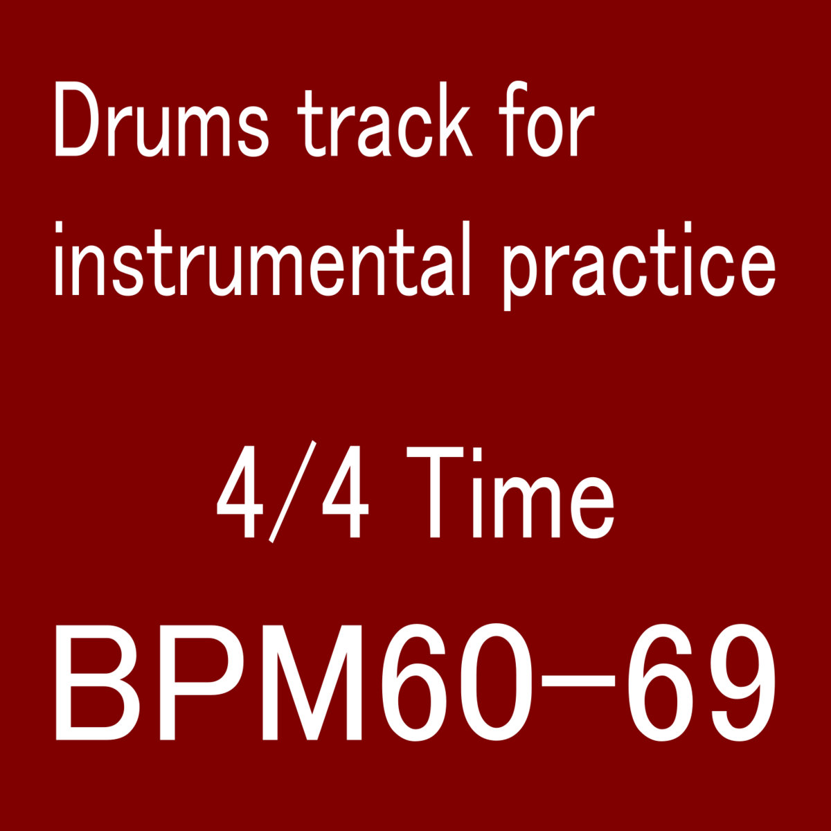 Bpm 60 - 69 Drums track for instrumental practice four - four time ...