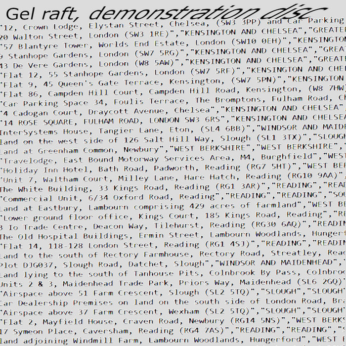 demonstration disc | Gel raft | Mehta