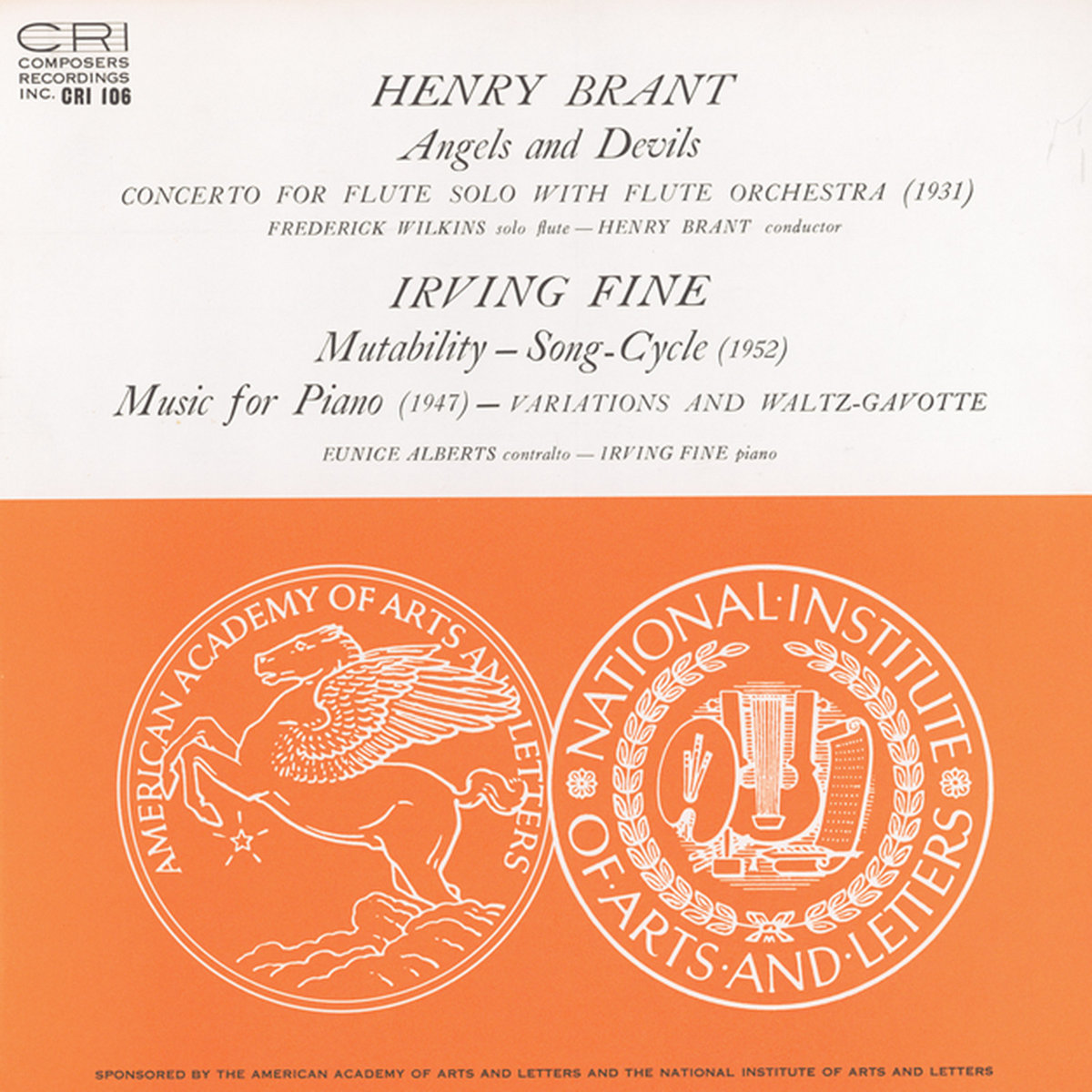 Music of Henry Brant & Irving Fine | Various Artists | Composers ...