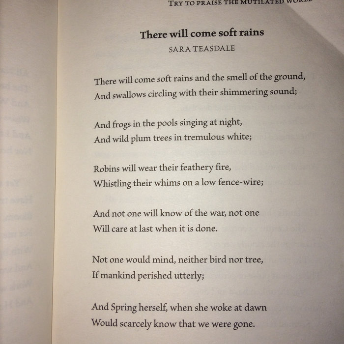 there will come soft rains (A poem by Sara Teasdale) | oooppss1234