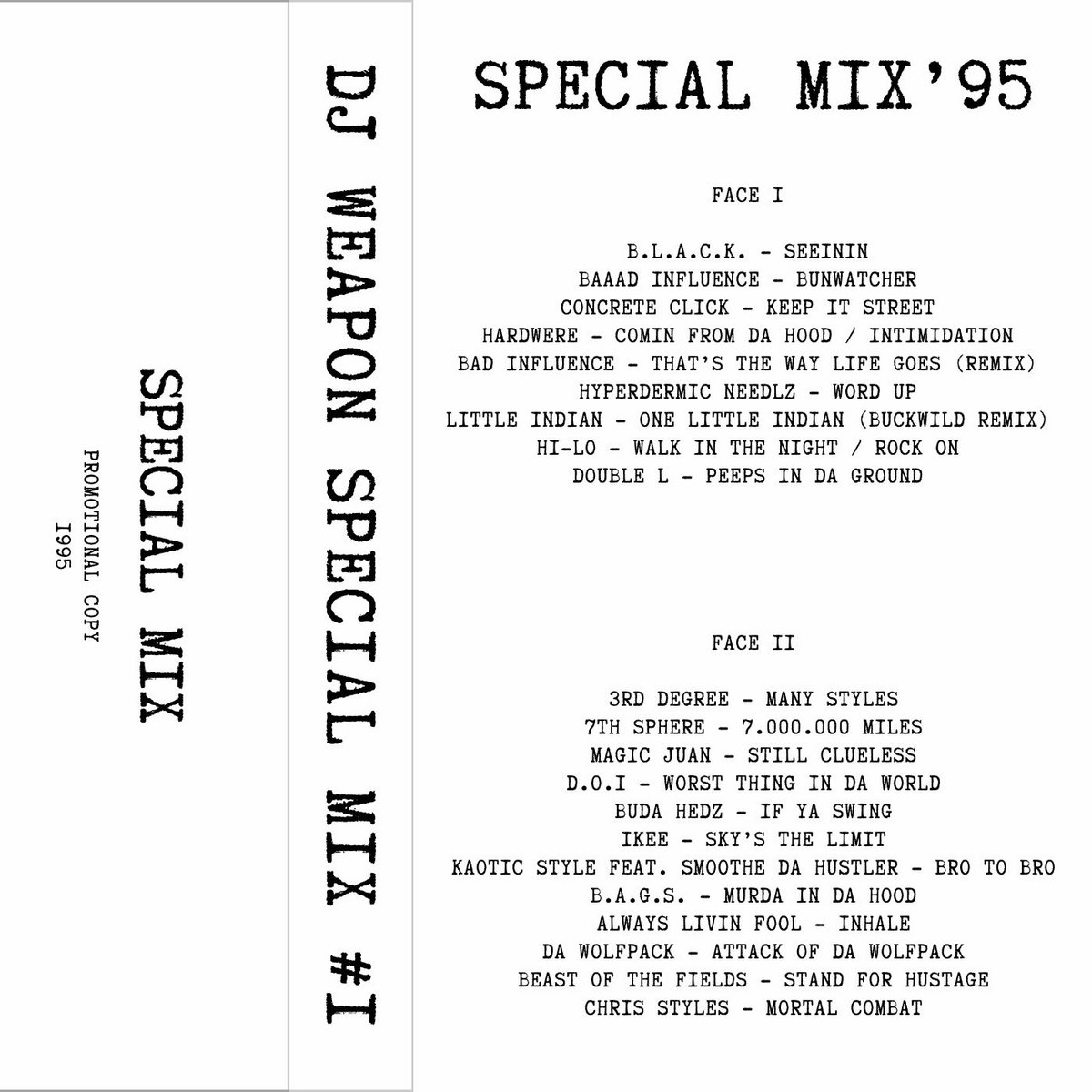 DJ WEAPON # 01 - SPECIAL MIX 1 (1995) | Astro Vandalist