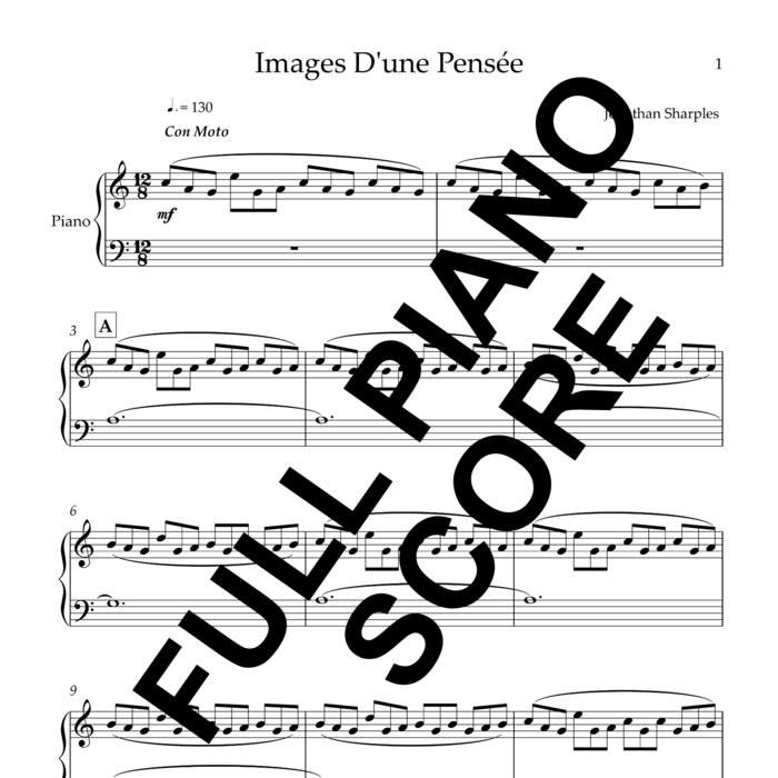 Images D'une Pensée - Full Piano Score | Jonathan Sharples Music