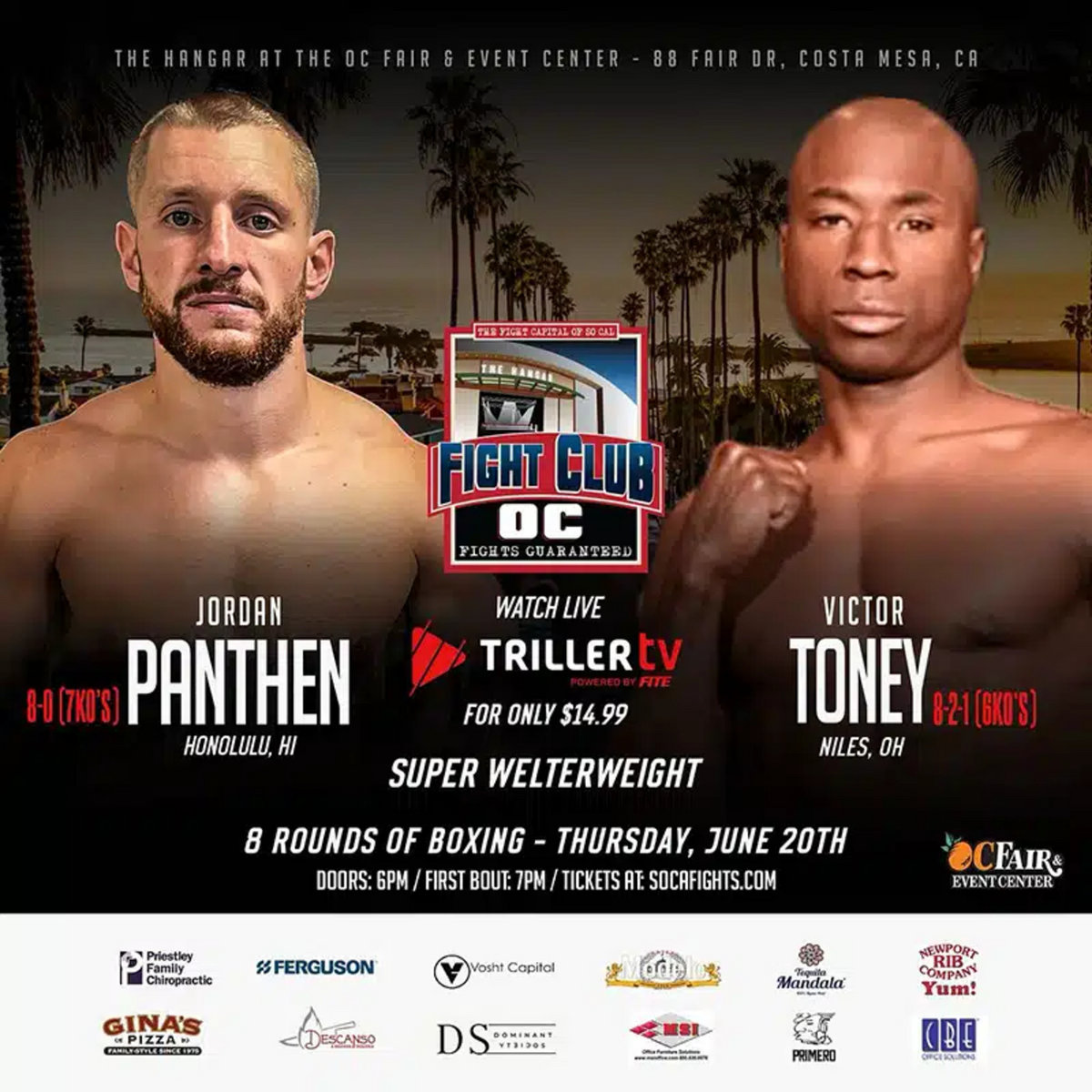 (MMA/Live)*. Fight Club OC Panthen vs. Toney Live Free on TV Channel ...