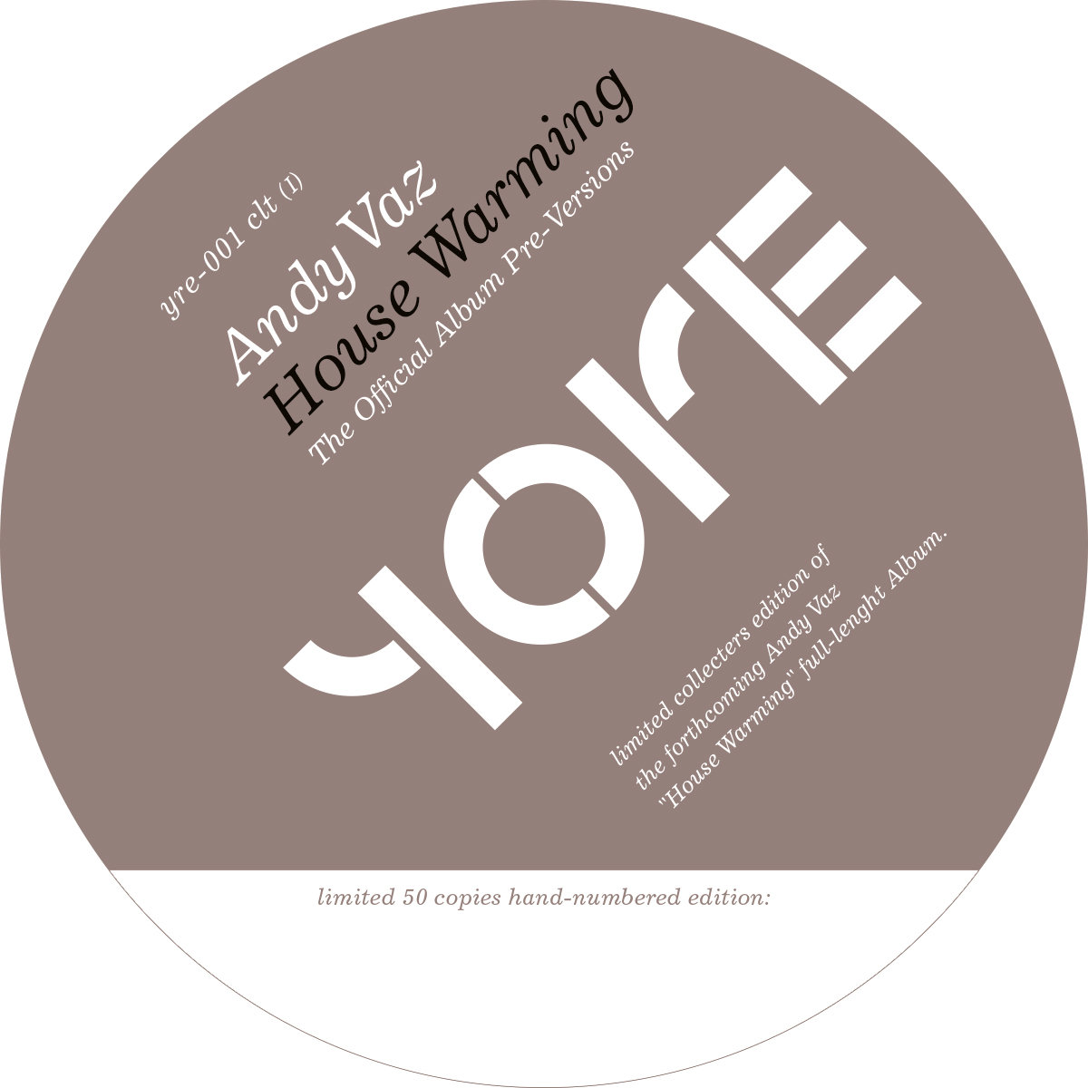 House Warming (Album Pre-Versions 12") | Andy Vaz | Yore Records
