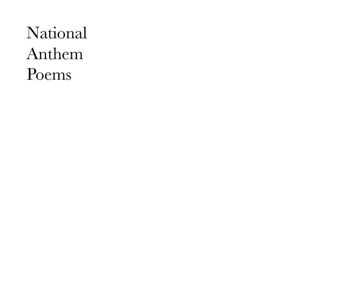 National Anthem Poems | Laura Llaneli