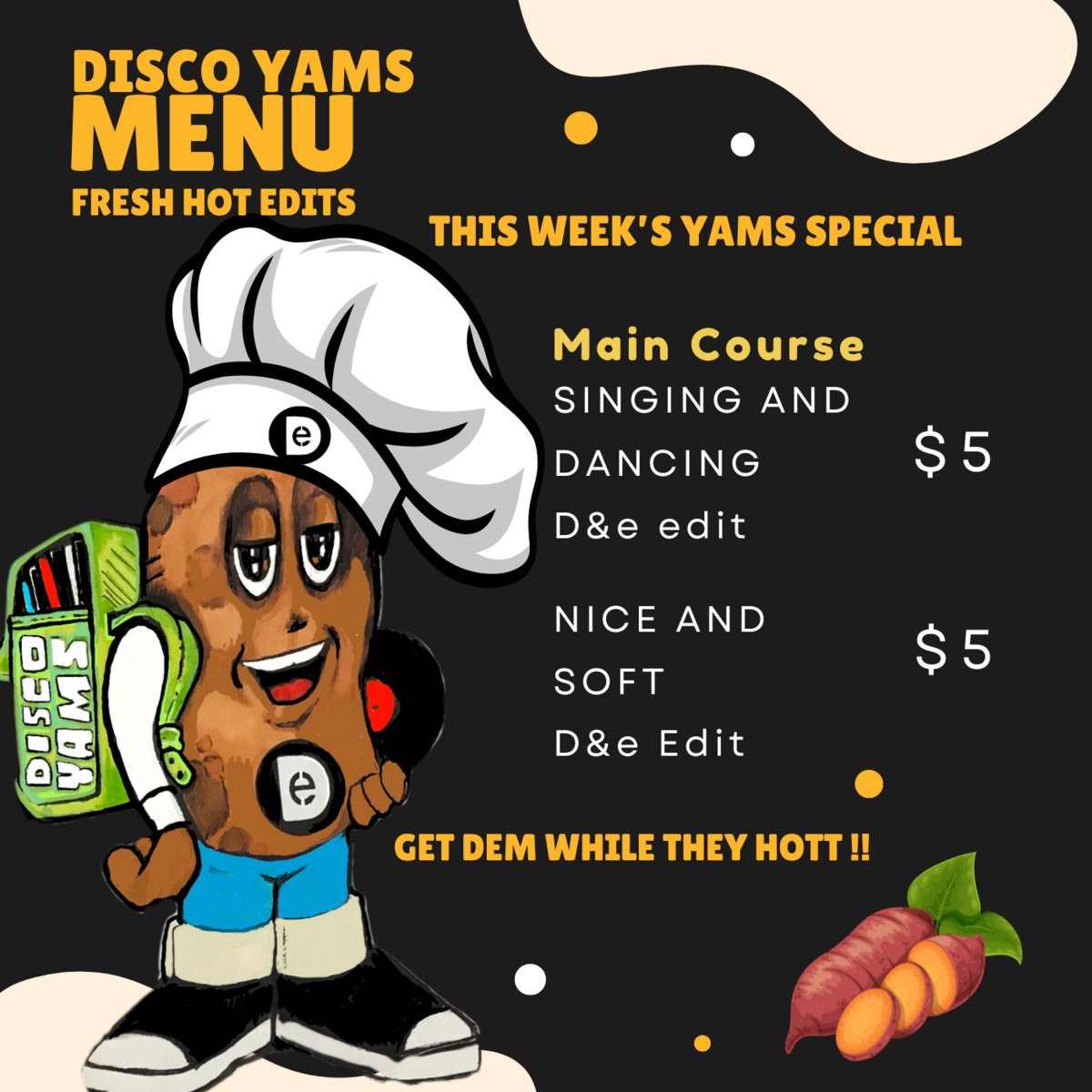 DISCO YAMS MENU | D&E CHICAGO | D&E Chicago