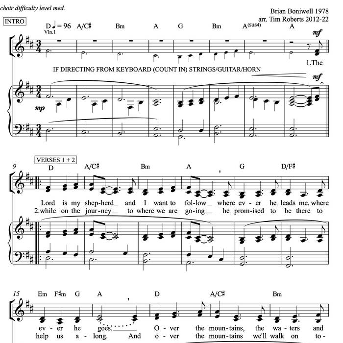 The Lord Is My Shepherd (AOV1-26 Brian Boniwell 1978) arr2010-22 | Tim ...
