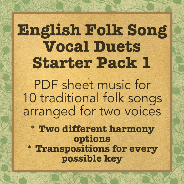 English Folk Song Vocal Harmony Duet Arrangements Sheet Music Starter ...