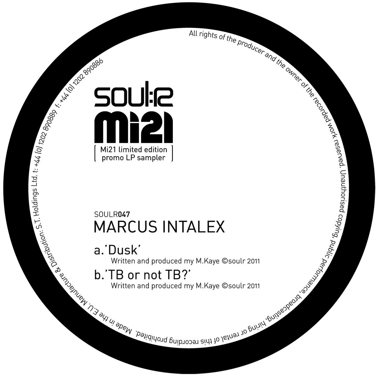 SOUL : R 048 - Marcus Intalex - 21 (Sampler 2) - 2022 Remaster | Marcus ...