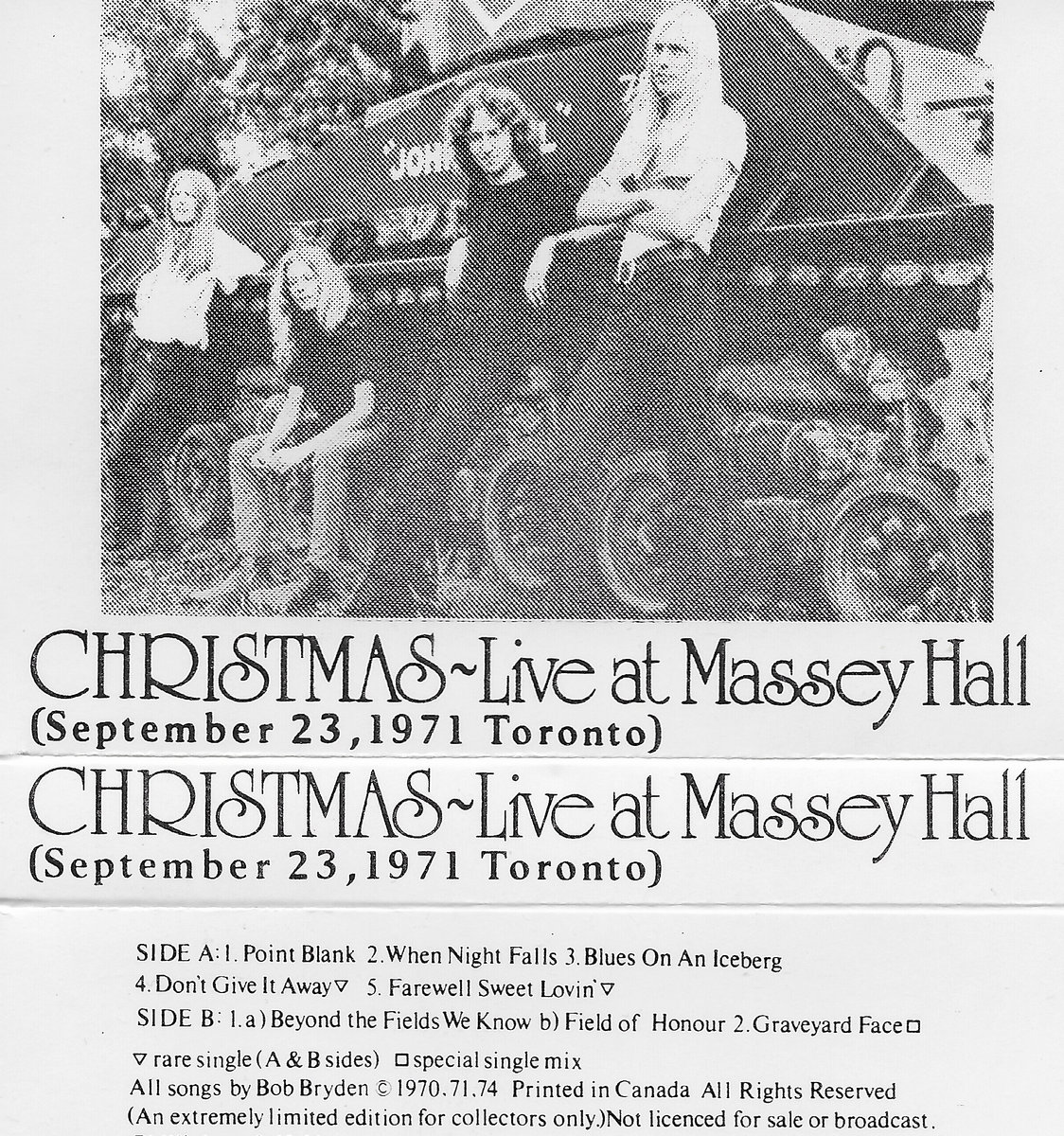 'Live at Massey Hall, September 23, 1971' - Christmas (featuring Bob ...