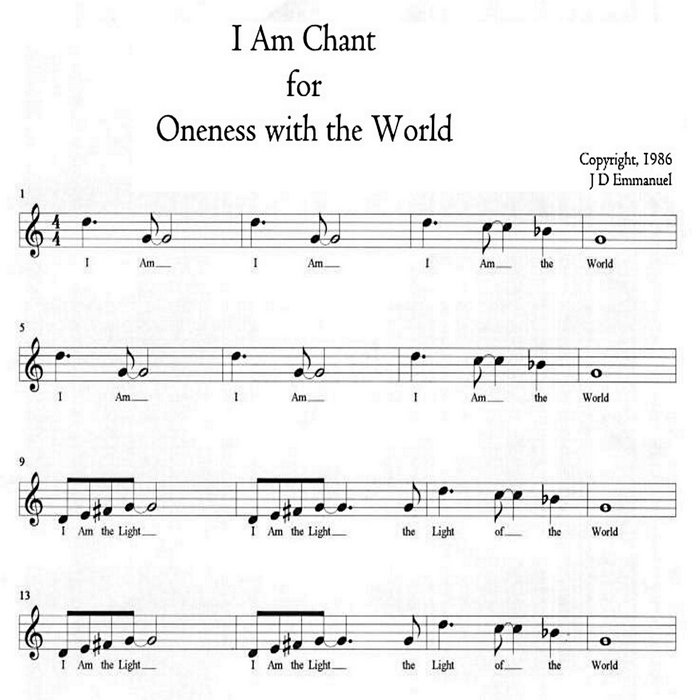 I Am Chart for Oneness with the World excerpt from The Meditator | J D ...