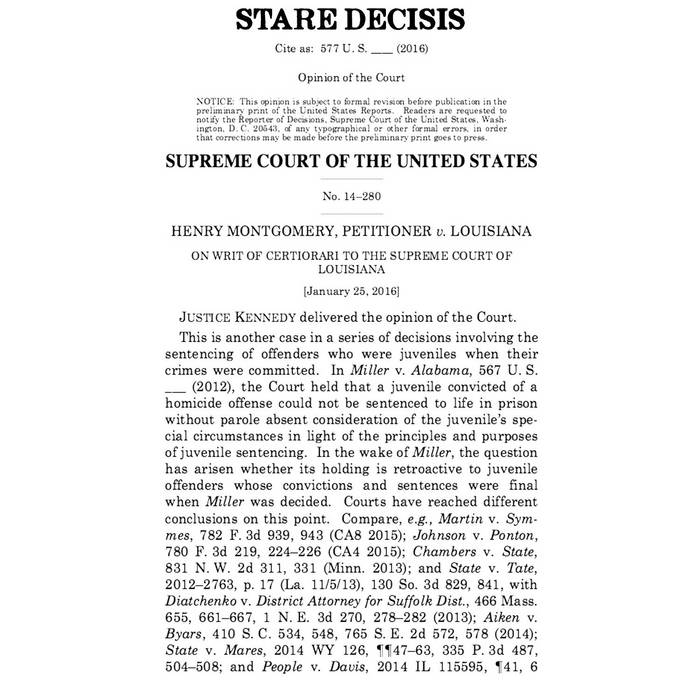 Montgomery v. Louisiana | Stare Decisis