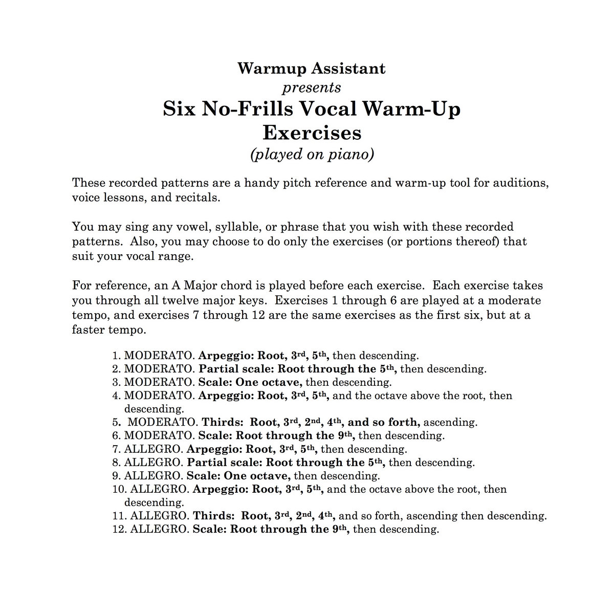 Six No-Frills Vocal Warm-Up Exercises | Warmup Assistant