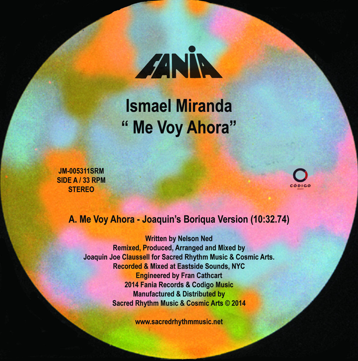 Ismael Miranda - Me Voy Ahora - 12" VINYL - LIMITED 100 COPIES ...