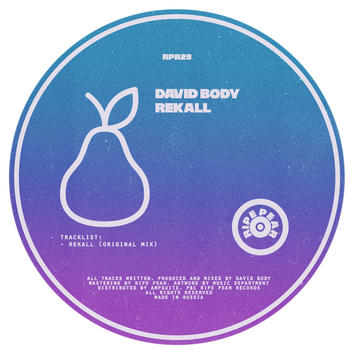 David Body - Rekall | David Body | Ripe Pear Records