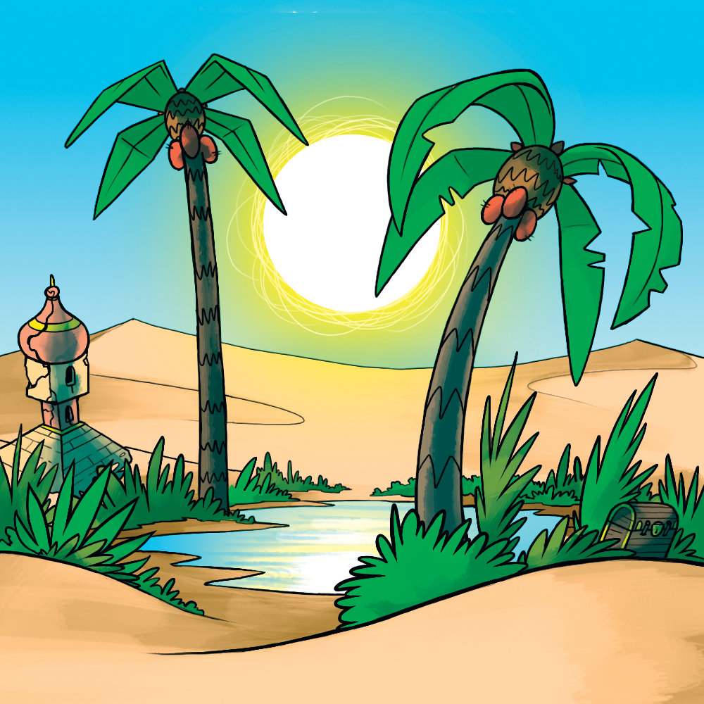 Desert Oasis Drawing