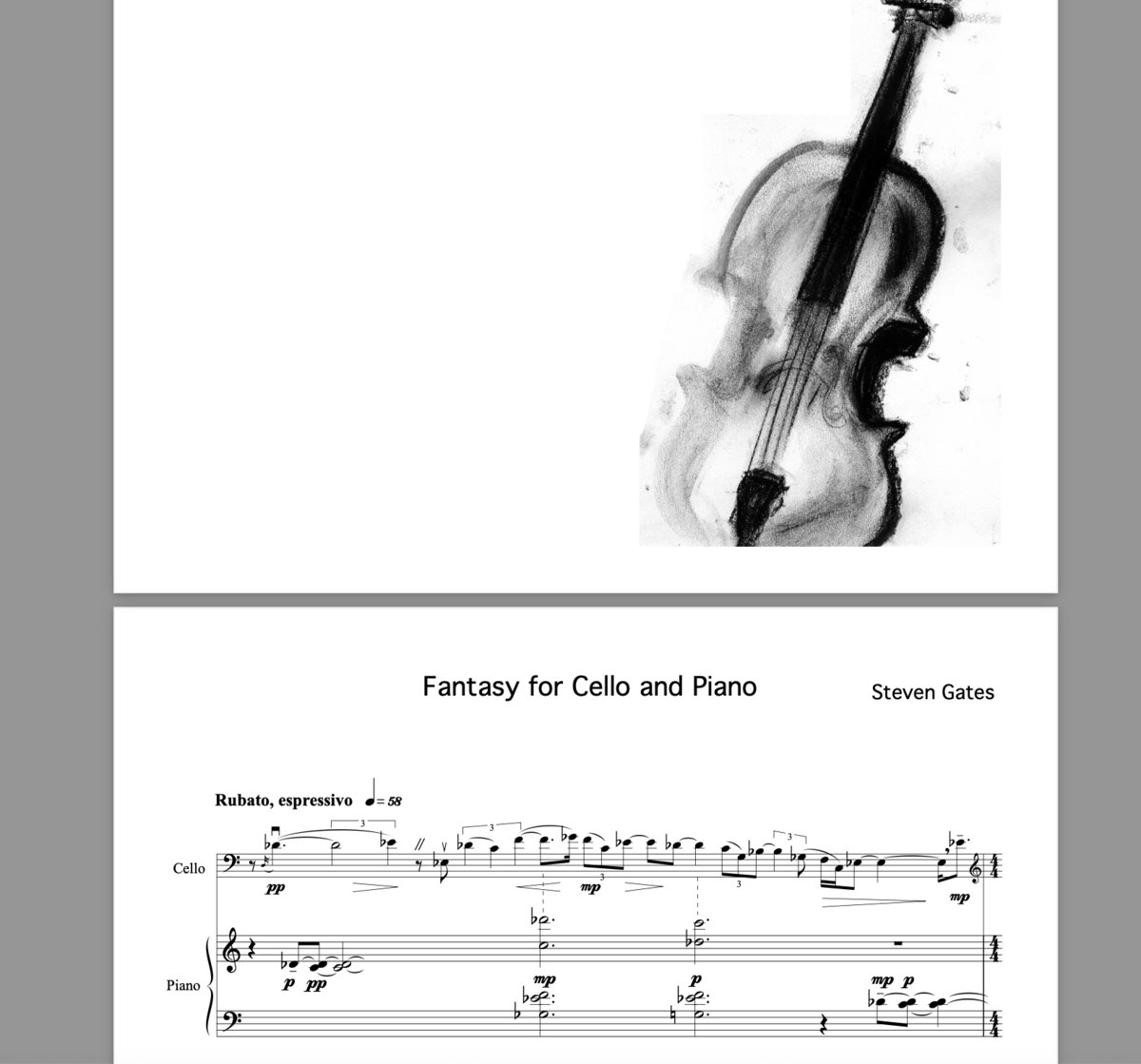 Fantasy For Cello and Piano | Steven Gates