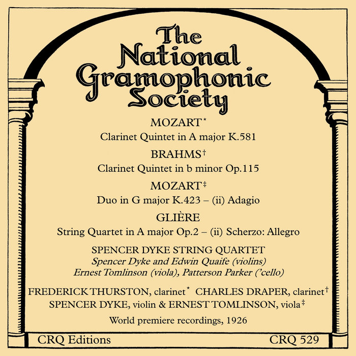 CRQ 529 National Gramophonic Society world premiere recordings, 1926 ...