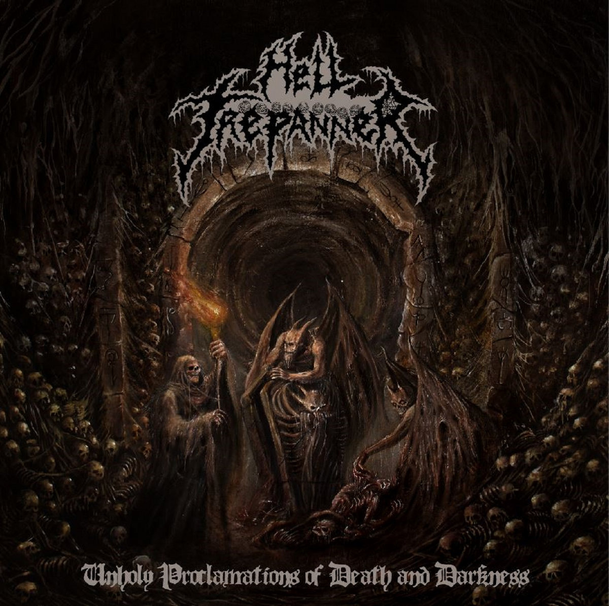 Unholy Proclamations of Death and Darkness 7"EP | HELL TREPANNER | Crypts of Eternity