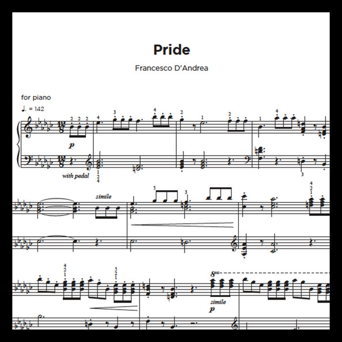 Pride, Sheet Music for piano | Francesco D'Andrea