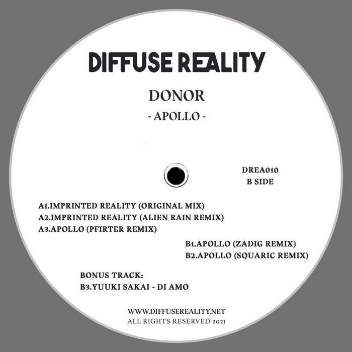Donor - Apollo (incl. Remixes by Alien Rain, Pfirter, Squaric, Zadig & Shao) [Vinyl] | Diffuse ...