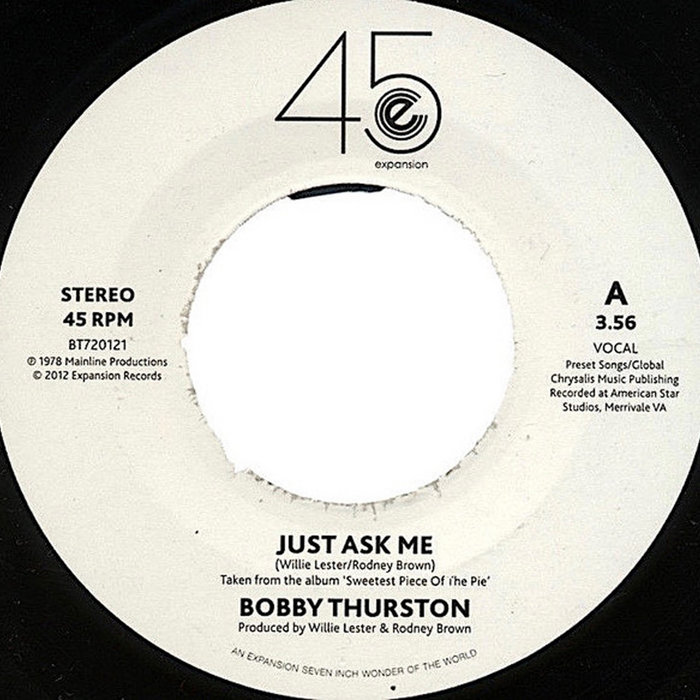 Bobby Thurston "Just Ask Me" / "Foolish Man" | Expansion 7" Singles