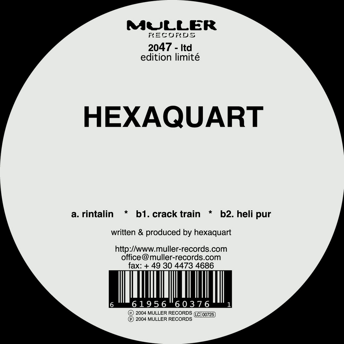 ULRICH SCHNAUSS - Hexaquart / Muller 2047 (Lifetime music 02 ...