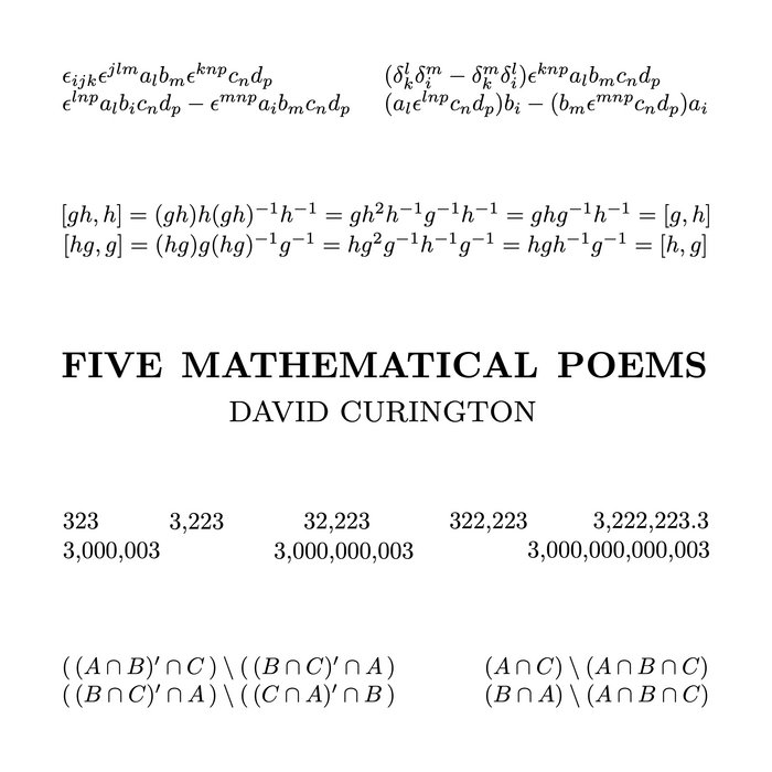 Five Mathematical Poems | David Curington | Square Ears