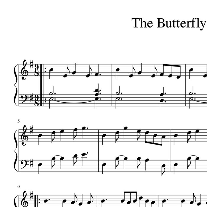Celtic Piano Solo Sheet Music - The Butterfly | Celtic Piano by Georgia ...