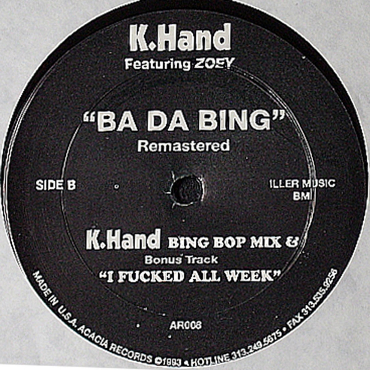 Ba Da Bing K Hand Acacia Records