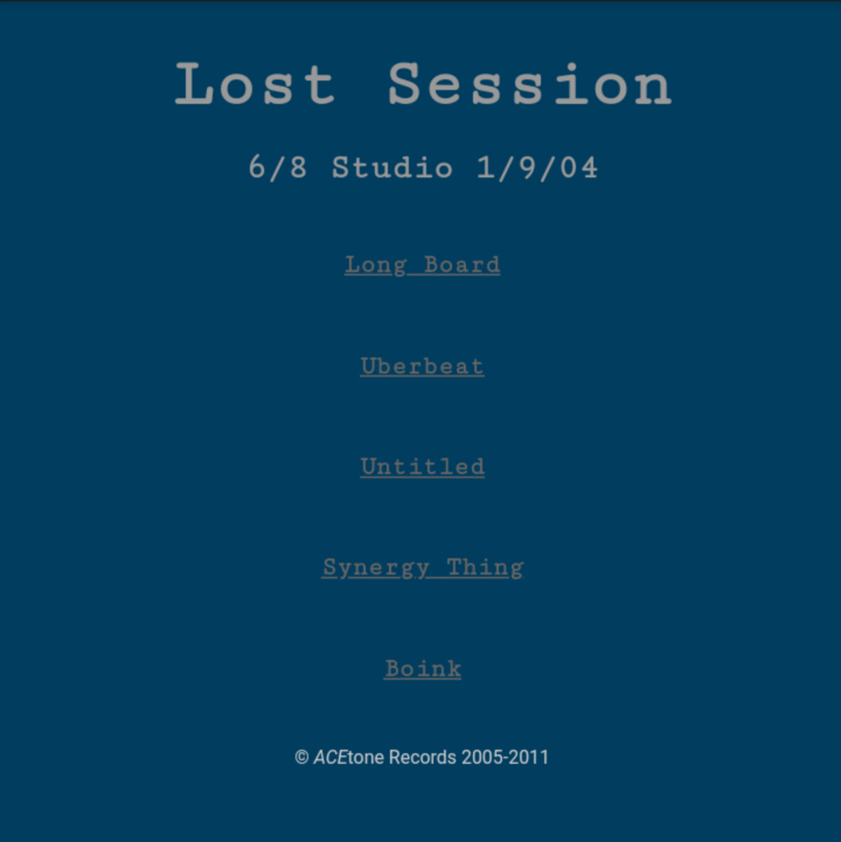 Lost Session | Lost Session | ACEtone Studio