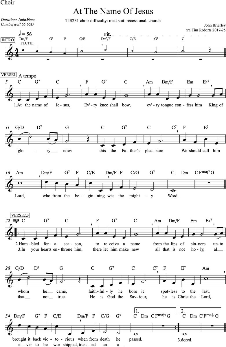 At The Name Of Jesus (TIS231 Brierley) PianoSmallGroup arr2017-23 | Tim ...