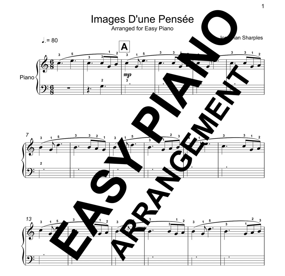 Images D'une Pensée Score - Arranged for Easy Piano | Jonathan Sharples ...