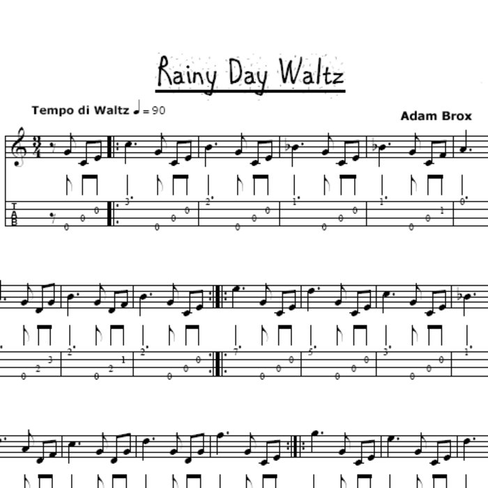 FREE! - Rainy Day Waltz - Ukulele | Adam Brox | The Recorder Songbook