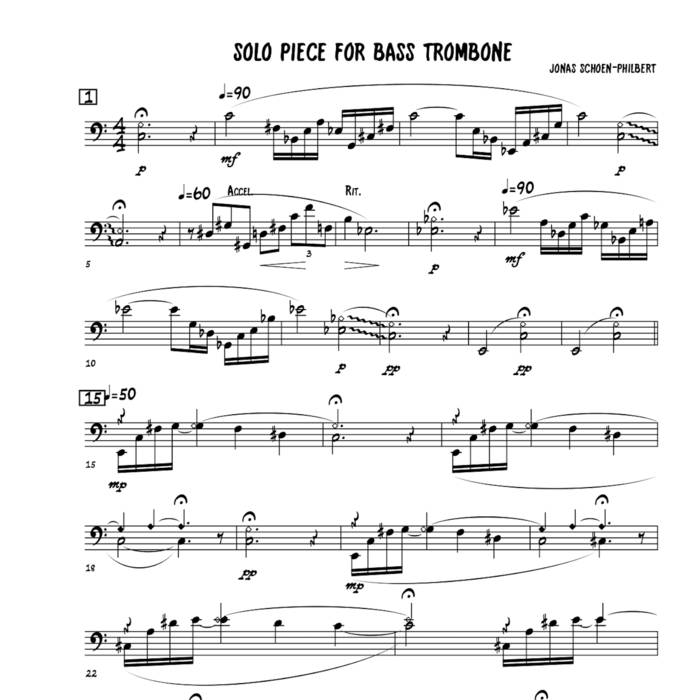 sheet music: Solo Piece For Bass Trombone | Jonas Schoen