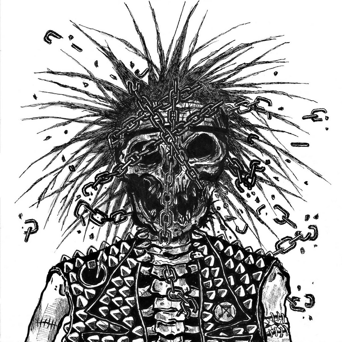 Crust Punk Drawing