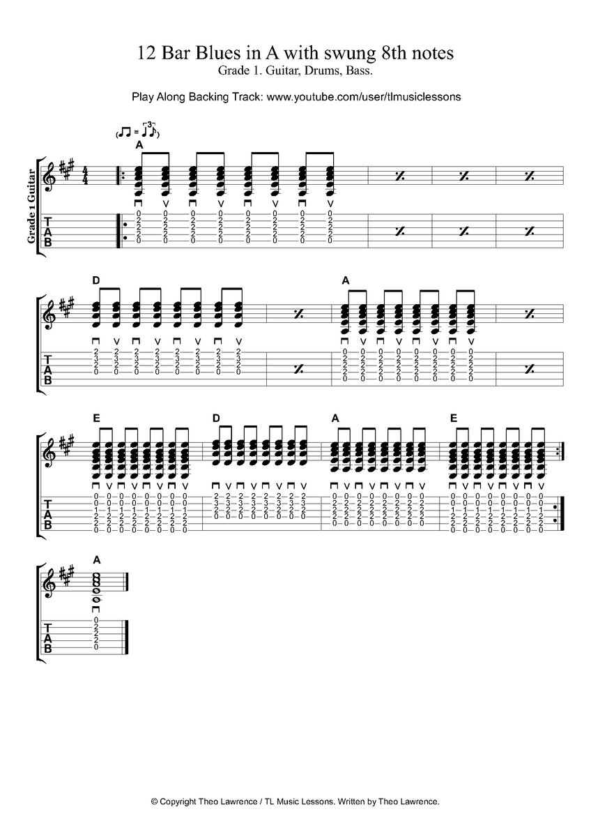 12 Bar Blues Play Along Backing Tracks - Grade 1 - In A, C, D And G ...