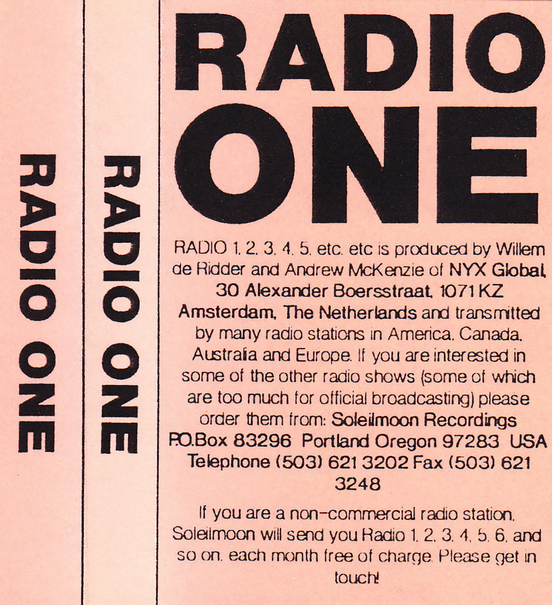 RADIO ONE | Nyx Global, The Hafler Trio, Willem De Ridder | The Hafler Trio
