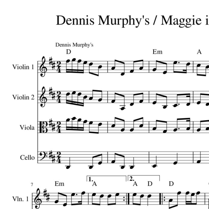 Dennis Murphy's / Maggie in the Woods - Irish polka harmony sheet music ...