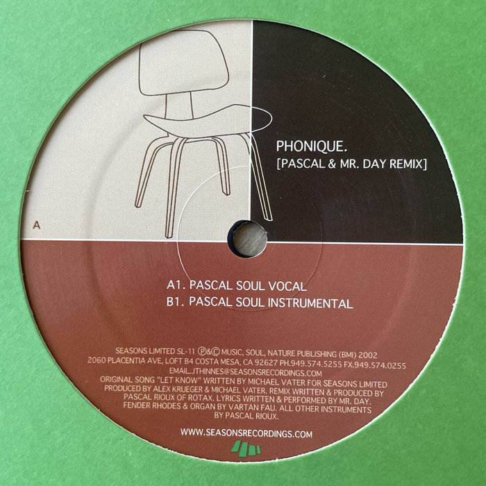 Phonique ‘Pascal & Mr Day Remixes’ | Seasons Recordings